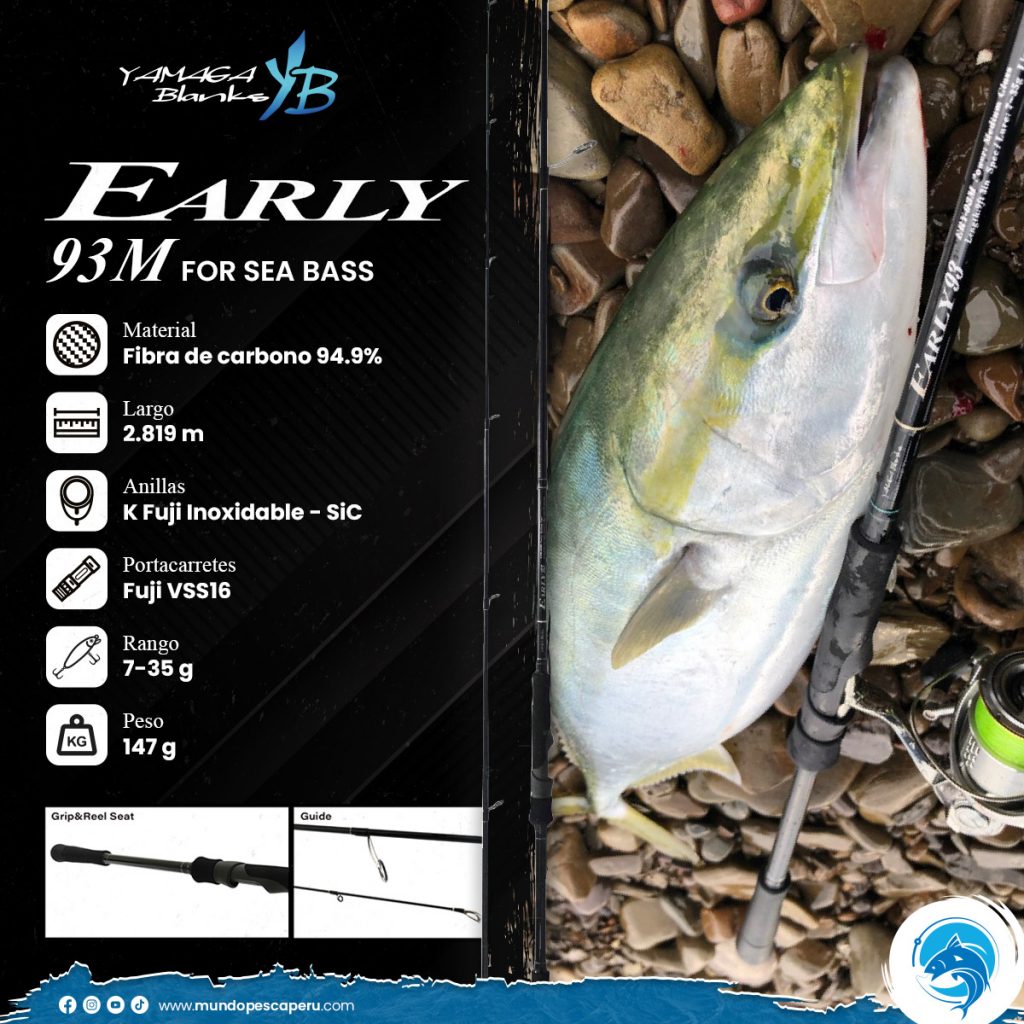 Caña de Spinning YAMAGA BLANKS® EARLY FOR SEA BASS 93 M / 7 - 35 g - Tienda de artículos de ...