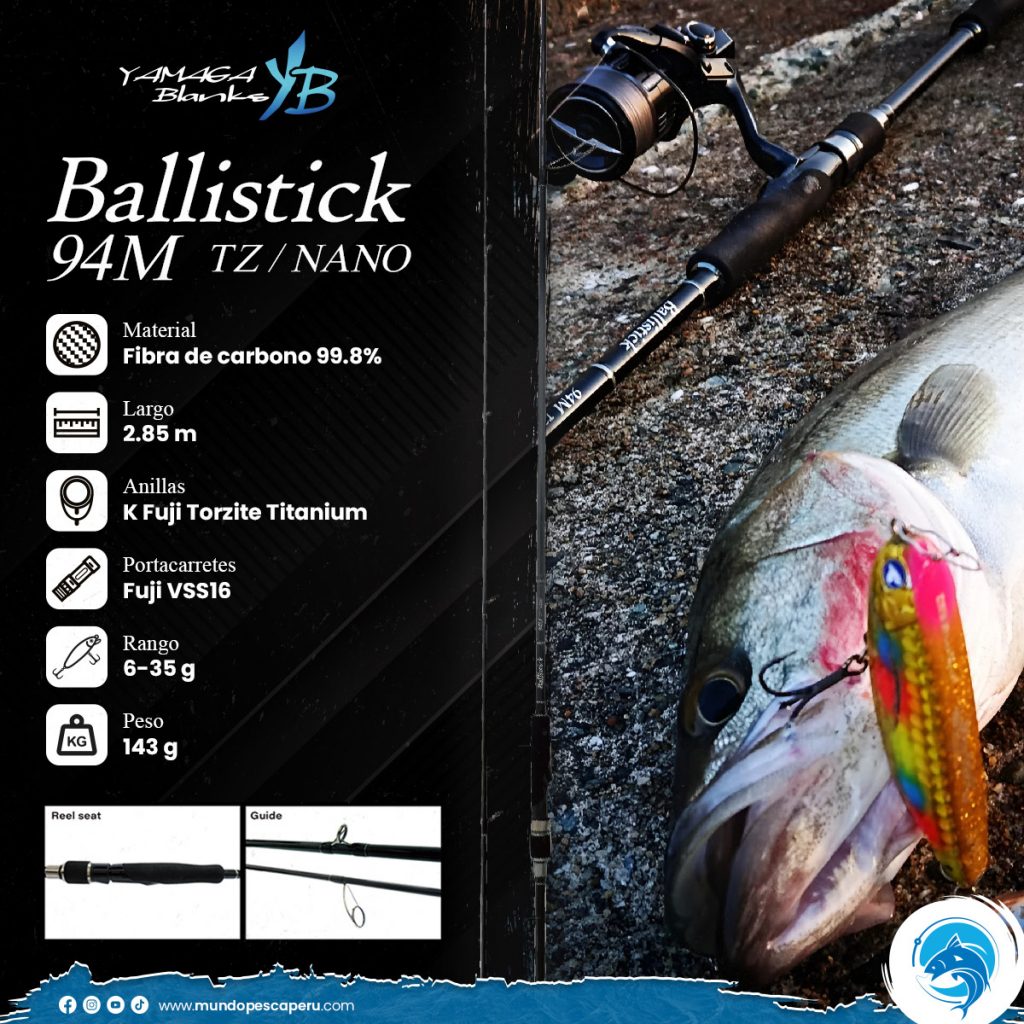 Caña de Spinning YAMAGA BLANKS® BALLISTICK 94 M TZ NANO / 6 - 35 g - Tienda de artículos de ...