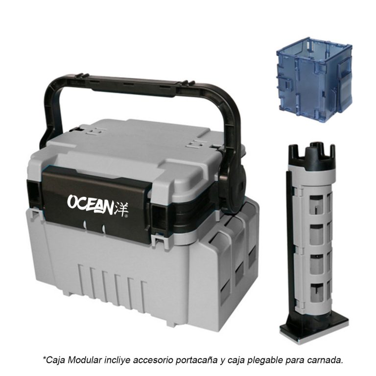 Caja Modular Ocean Con Portacarnada Y Portacañas Gris - Tienda de ...